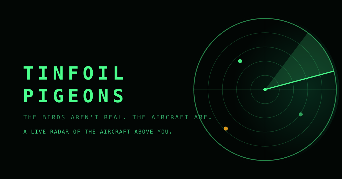 Tinfoil Pigeons — what plane is flying over my house?